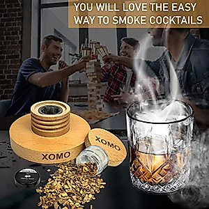 Cocktail Smoker Kit with Torch, XOMO Old Fashioned Drink Smoker Infuser Kit for Cocktails, Whiskey, & Bourbon, Whiskey Gift for Your Loved