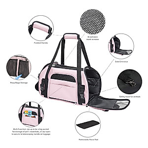 JESPET Soft-Sided Kennel Pet Carrier for Small Dogs, Cats, Puppy, Airline Approved Cat Carriers Dog Carrier Collapsible, Travel Handbag & Car Seat