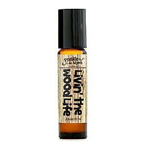 Frankie & Myrrh Livin' The Wood Life Roll On | Vanilla Cedar Patchouli Essential Oil Roll On Perfume/Cologne | Earthy, Sweet Aromatherapy