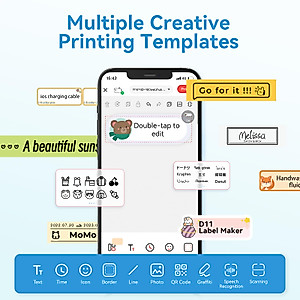 NIIMBOT D11 Label Maker Machine with Tape, Portable Bluetooth Thermal Label Printer Wireless Connection Rechargeable Labeler for Home Office Small Business Storage Organizing, Green
