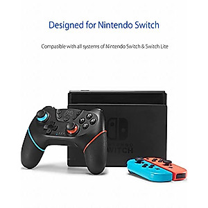 Switch Controller, Wireless Pro Controller for Switch/Switch Lite/Switch OLED, Switch Remote Gamepad with Joystick, Adjustable Turbo Vibration, Ergonomic Non-Slip