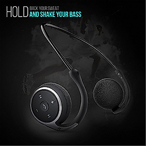 RTUSIA Small Bluetooth Headphones Wrap Around Head - Sports Wireless Headset with Built in Microphone and Crystal-Clear Sound, Foldable and Carried in The Purse, and 12-Hour Battery Life, Black