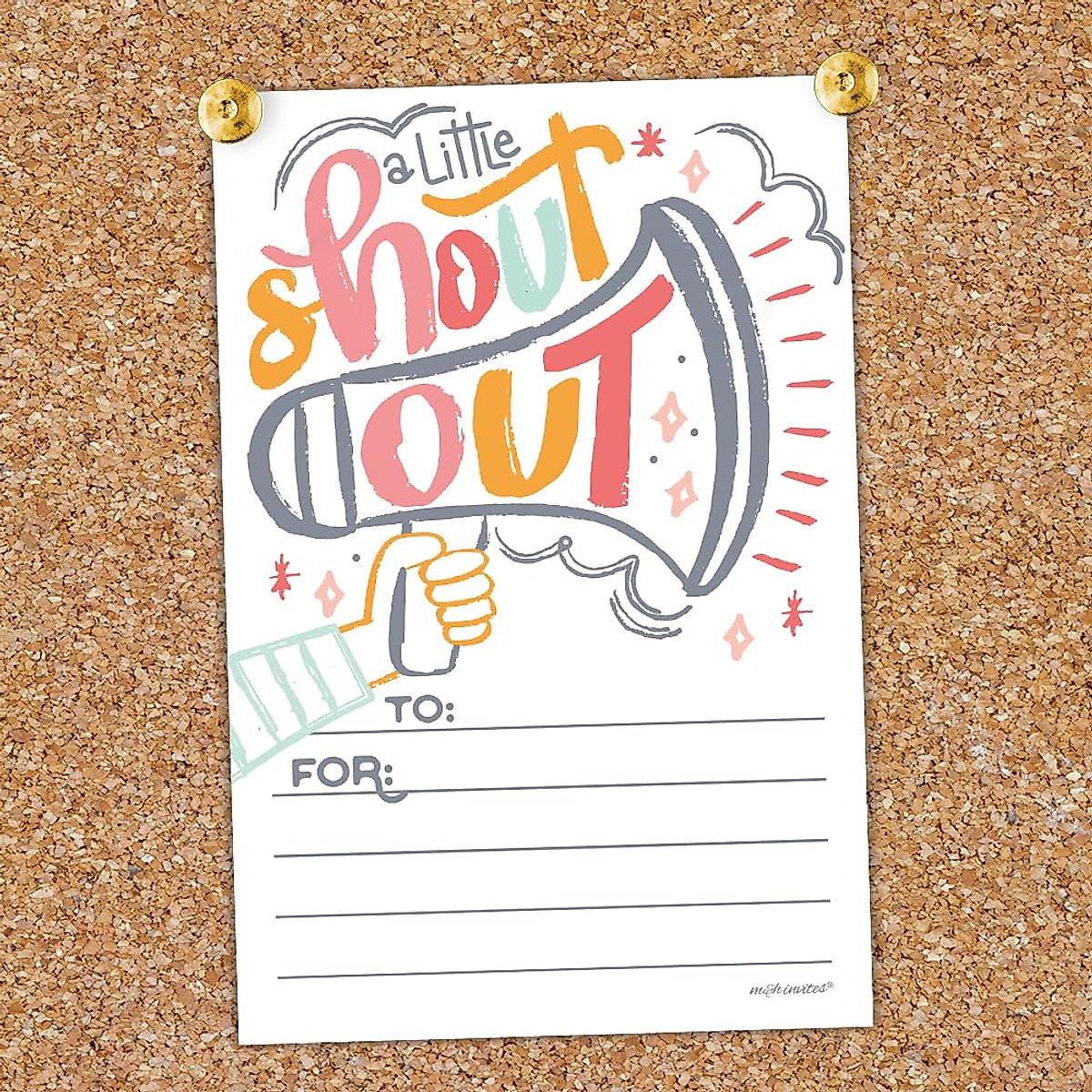 Fun Shout Out Cards For Employees, Office Staff, Teachers and Students - Appreciation and Recognition Reward Cards For School or Work Bulletin Board (50 Count)