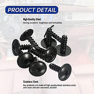 10pcs Screw Bolt Retainer Fender Liner Under Cover - Screw Truss Head Bumper Splash Guard Fender Liner Splash Shield Bumper Cover Self Tapping Compatible with N90974701 Volkswagon,Audi,Porsche