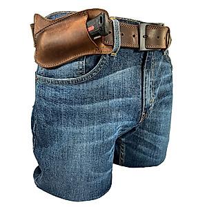 Valhalla Gear, Horizontal Knife Holster Handmade from Full Grain Leather - Multitool Holder, Tool Case, Camping & Outdoor Accessories :: Bourbon Brown