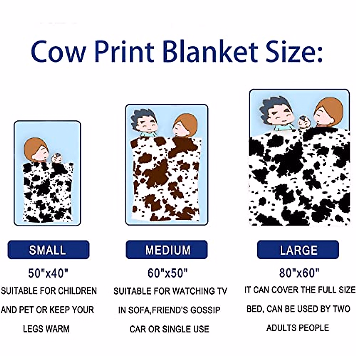Cow Blanket for Kids Girls Boys Flannel Cow Blanket Print Soft Lightweight Cow Blankets and Throws for Sofa Couch Bed (39''x49'')