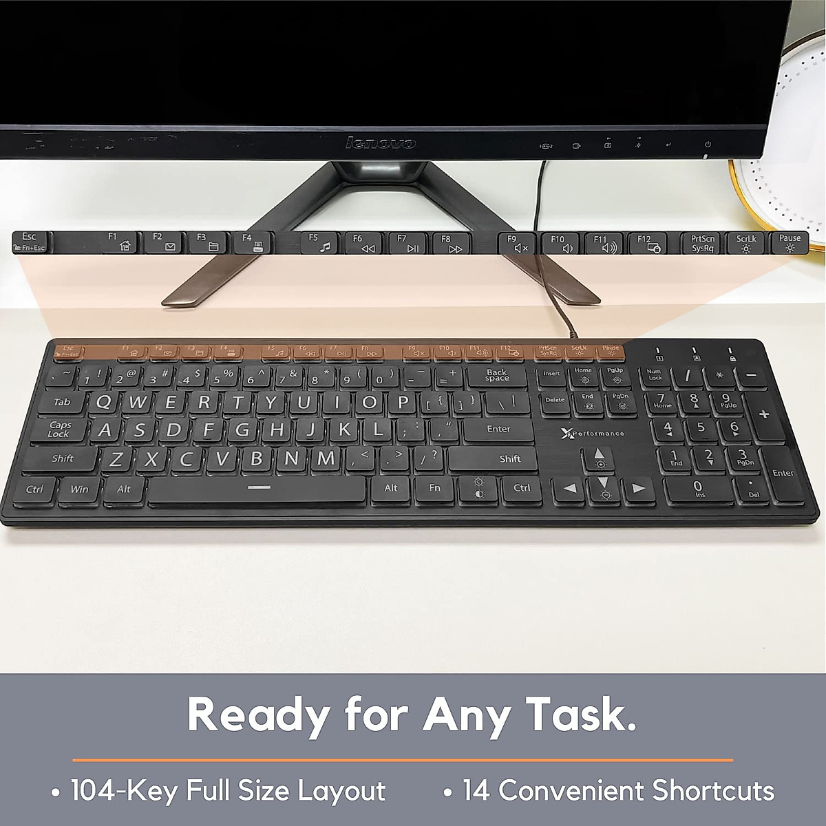 X9 Performance Backlit Large Print Keyboard - Easy to See and Type ...