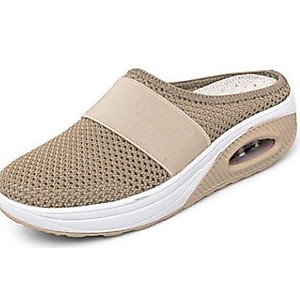 Ifuloves Air Cushion Slip Walking Shoes Slip for Women On Walking Shoes Orthopedic Diabetic Walking Shoes Women's Casual Shoes (Khaki,40)