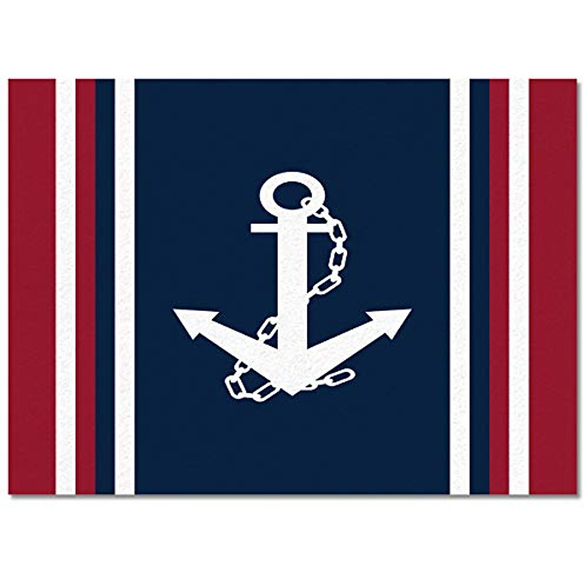 Area Rugs Non Slip Indoor Floor Carpet, Nautical Anchor Red White Stripes Navy Blue Rectangle Accent Rug for Bedroom Bedside Living Room Kids Room Nursery, 2'x3'