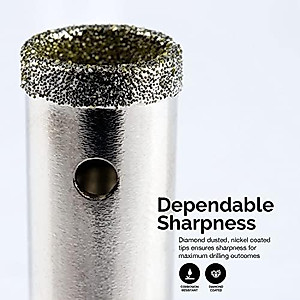 Neiko 00823A Diamond Grit Hole Saw Drill Bit Set, 5 Piece | 5/32” – ½”