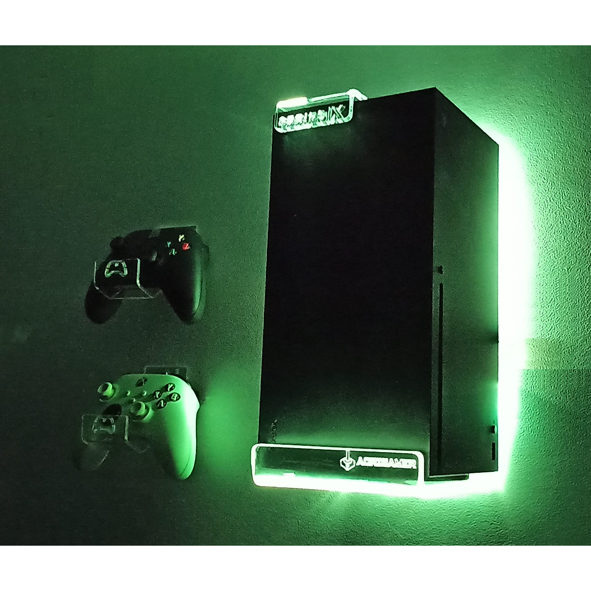 Wall Mount for Xbox SERIES S with Multicolor LED Lighting KIT + 2 Control Mount