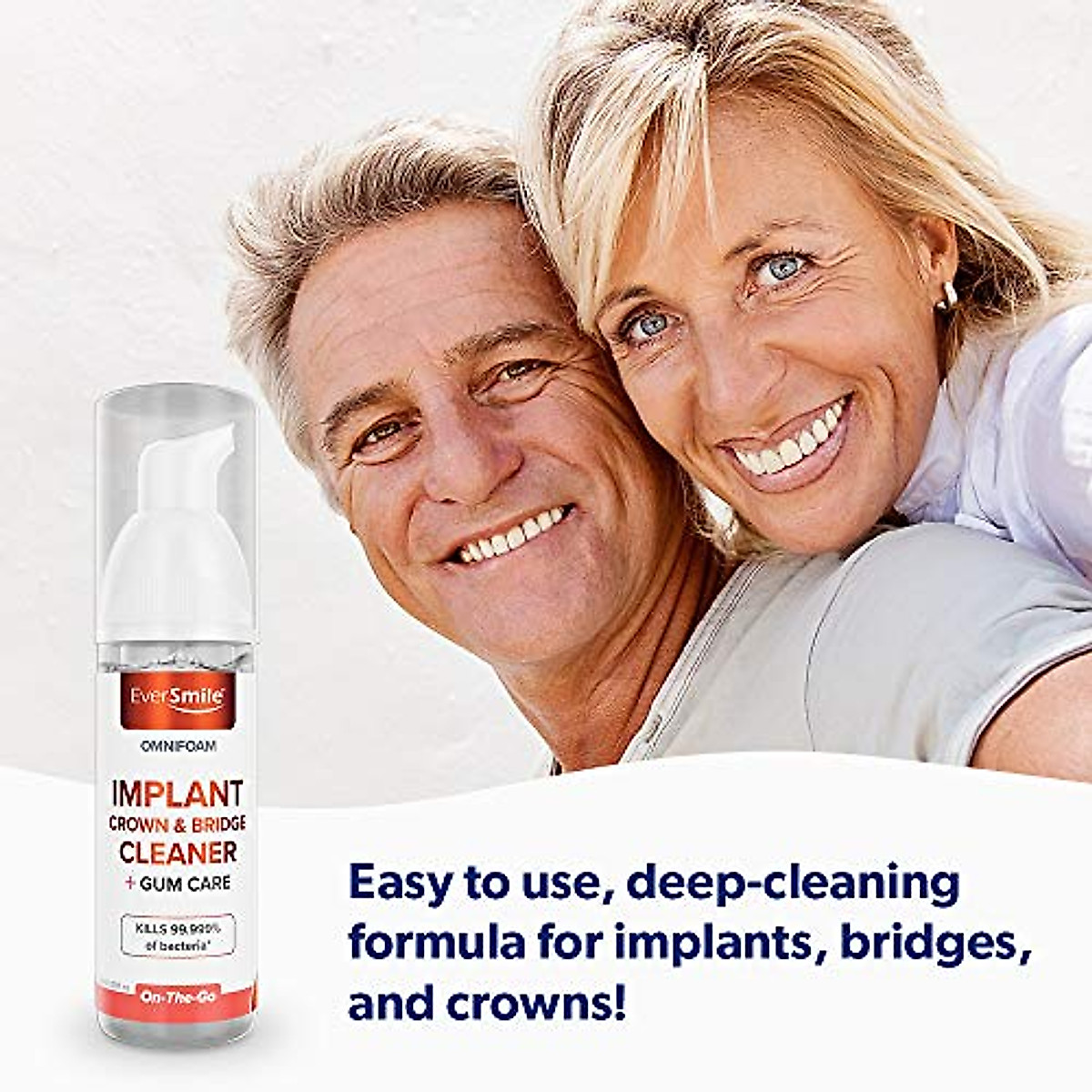 EverSmile OmniFoam Dental Cleaner for Implants, Crowns, and Bridges - Implant Cleaner - Crowns Cleaner - Bridges Cleaner - Dental Crown Cleaner (50 mL) (1 Pack)