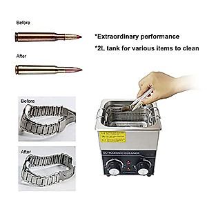 ACMESONIC Ultrasonic Cleaner 2L with Mechanical Timer Heater 2l ultrasonic Cleaner for Cleaning, Jewelry, Coins, Metal Small Parts, Circuit Board, Lab Tools, etc