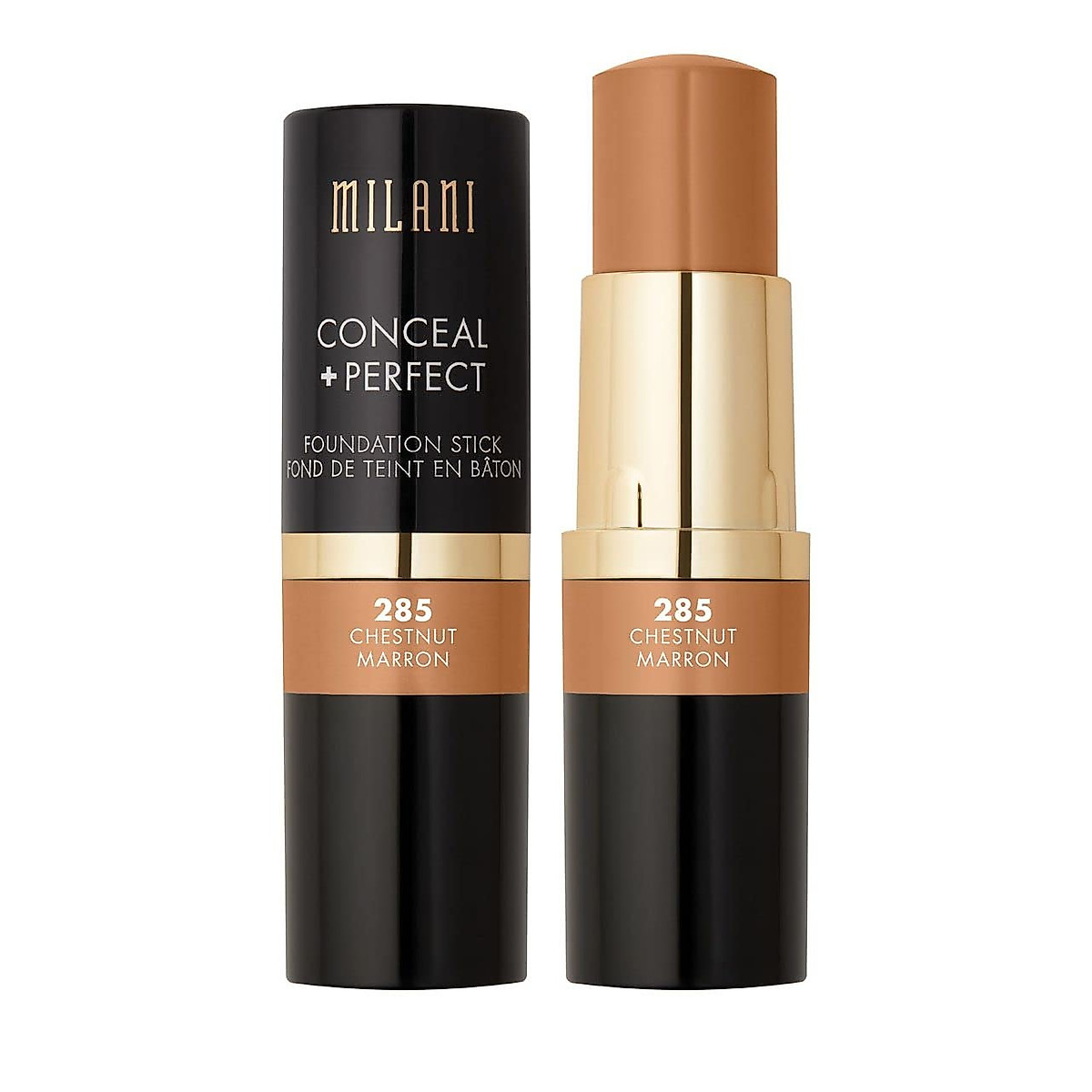 Milani Conceal + Perfect Foundation Stick - Chestnut (0.46 Ounce) Vegan, Cruelty-Free Cream Foundation - Cover Under-Eye Circles, Blemishes & Skin Discoloration for a Flawless Finish
