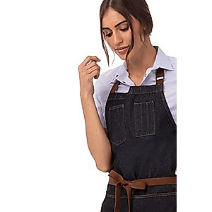 Chef Works Unisex Memphis Bib Apron, Indigo Blue, One Size