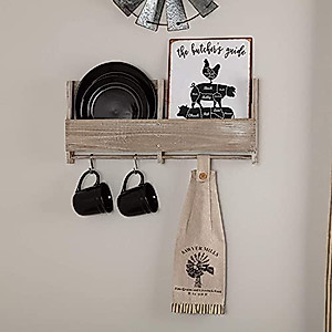 VHC Brands Sawyer Mill Charcoal Kitchen Hand Towel Set Vintage Windmill Cotton Muslin Tea Towels