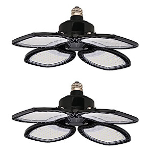 SYLVANIA LED Garage Retrofit Light, 60W Ceiling Light Fixture for Garages / Workshops / Basements / Utility, 7200 Lumens, 6500K, IP44 Rated - 2 Pack (41360)