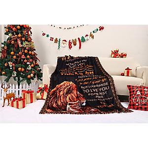 TURMTF to My Daughter Blanket, Daughter Gifts from Dad, Chrismas Day Birthday Gifts for Daughter, Daughter Lion Throw Blanket Graduation Encouragement Gifts(Lion, 50X60)