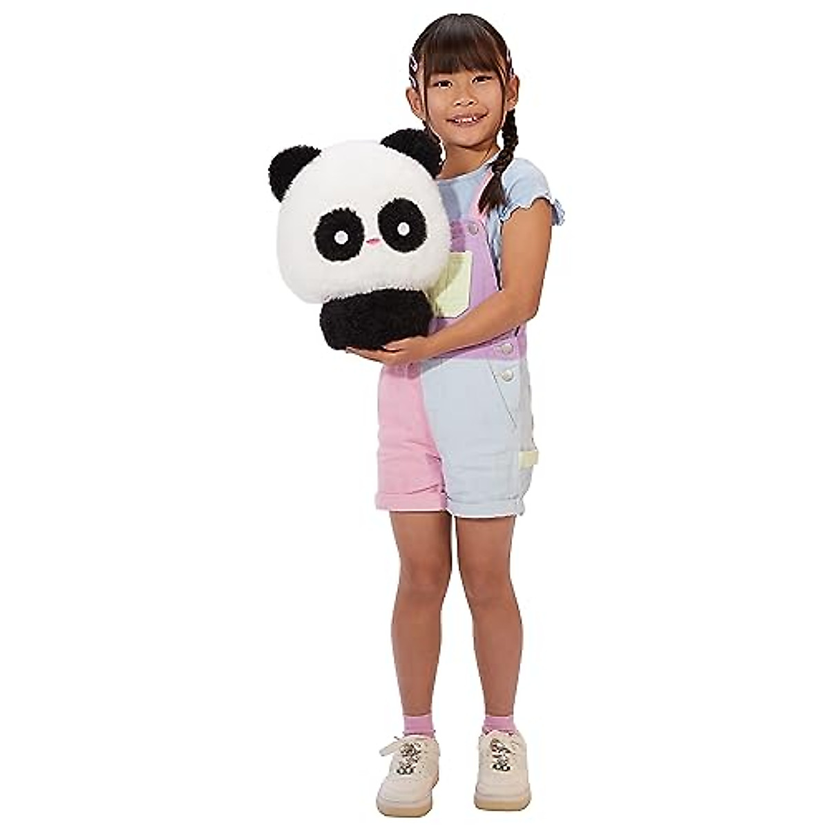 Fluffie Stuffiez Panda Large Collectible Feature Plush 11" - Surprise Reveal Unboxing with Huggable ASMR Fidget DIY Fur Pulling, Ultra Soft Fluff