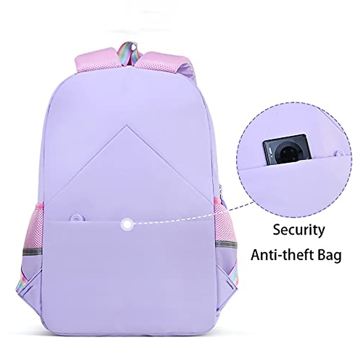 Pink Unicorn Backpack For Girls, Large Capacity Waterproof Bookbag Multifunction Casual Daypack Laptop Travel Bag For Teens