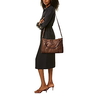 Frye Melissa Snake Medium Satchel Cognac One Size