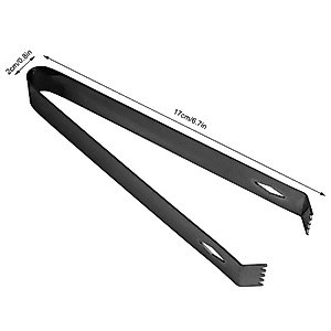 Ice Tong, Strong Clamping Force Stainless Steel Appropriate Length Cocktail Ice Tong for Kitchen Black Plating