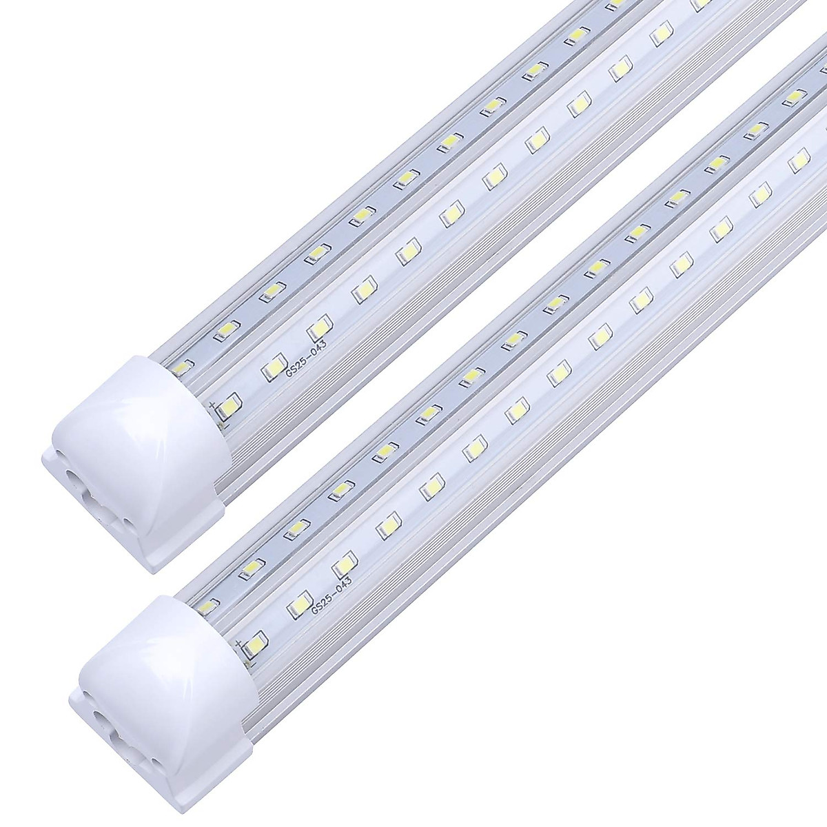 JOMITOP 6FT Integrated Led Light 56W (120W Equivalent), V-Shape Shop Light Fixture, Plug and Play, Clear Cover, Cold White 6000K, AC85-265V - Pack of 25 Units