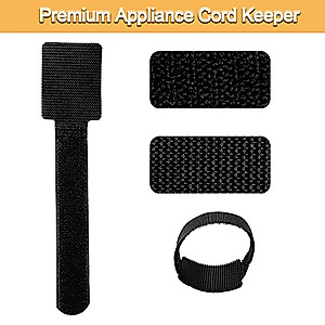 SINIFER 8 PCS Cord Organizer for Appliances, Cord Holder Cable Organizer Compatible with Kitchen Small Appliances, Cord Winder Tidy Wrap Fits for Pressure Cooker and Air Fryer, Coffee Maker (Black)
