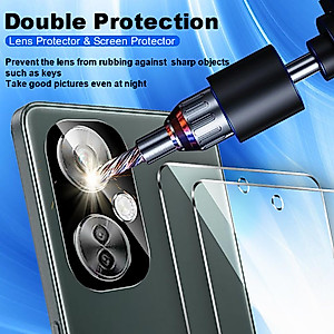RONFUS 2+2 Pack Tempered Glass Screen Protector for OnePlus Nord N30 5G with Camera Lens Protector,Ultra HD, 9H Hardness