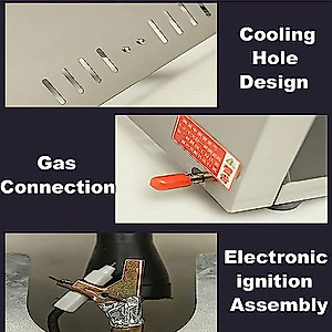 Stainless Steel LPG Fryer, Commercial Multi-function Gas Fryer With 3 Fried Baskets, 24L Deep Fat Chip Fryer, Freestanding Temperature Control, for Catering Takeaway Restaurant Café