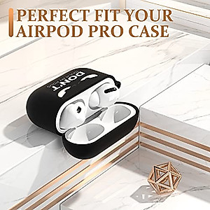 Maxjoy for AirPods Pro Case Cover, Cool Air Pod Pro Case Don't Touch Me for Women Men Cute Protective Soft Silicone iPods Pro Cover with Keychain for Airpods Pro Charging Case, Black