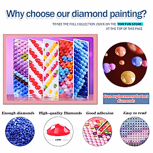 TINY FUN 12 Pack Diamond Painting Kits for Adults 5D Diamond Art Kit for Beginners, DIY Paint with Round Full Drill Diamonds Paintings Gem Art for Home Wall Decoration Gift (12X16 Inch