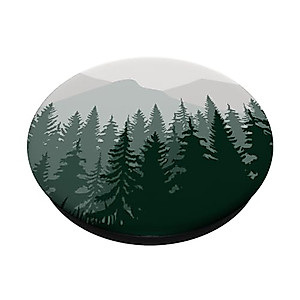 Pine Tree Mountain Scene Forest Mountains Landscape Pattern PopSockets Standard PopGrip