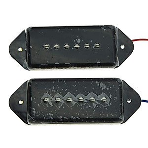 Black P90 High Power Sound Neck Bridge Dogear Pickup Soapbar Pickups Set