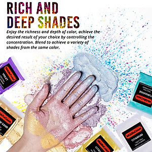 MIDDLECOAST Mica Powder for Epoxy Resin (8.8oz/250g) 25 Colors with Spoon, (0.35oz/10g Each) Pigment Powder for Soap Making, Bath Bombs, Makeup, Slime Powder, Candle Dye and Lip Gloss Pigment