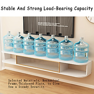 NENAGGE TV Stand, Media Storage Cabinet, Floating, Wall Unit, Entertainment Center, Mid Century Modern TV Console, Under TV, with Open Shelves, for Living Room, Bedroom,Black,L