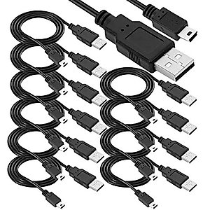SAITECH IT 10 Pack USB 2.0 A to Mini 5 pin B Cable for External HDDS/Camera/Card Readers/ MP3 Player(150cm - 5Feet - 1.5M) -Black