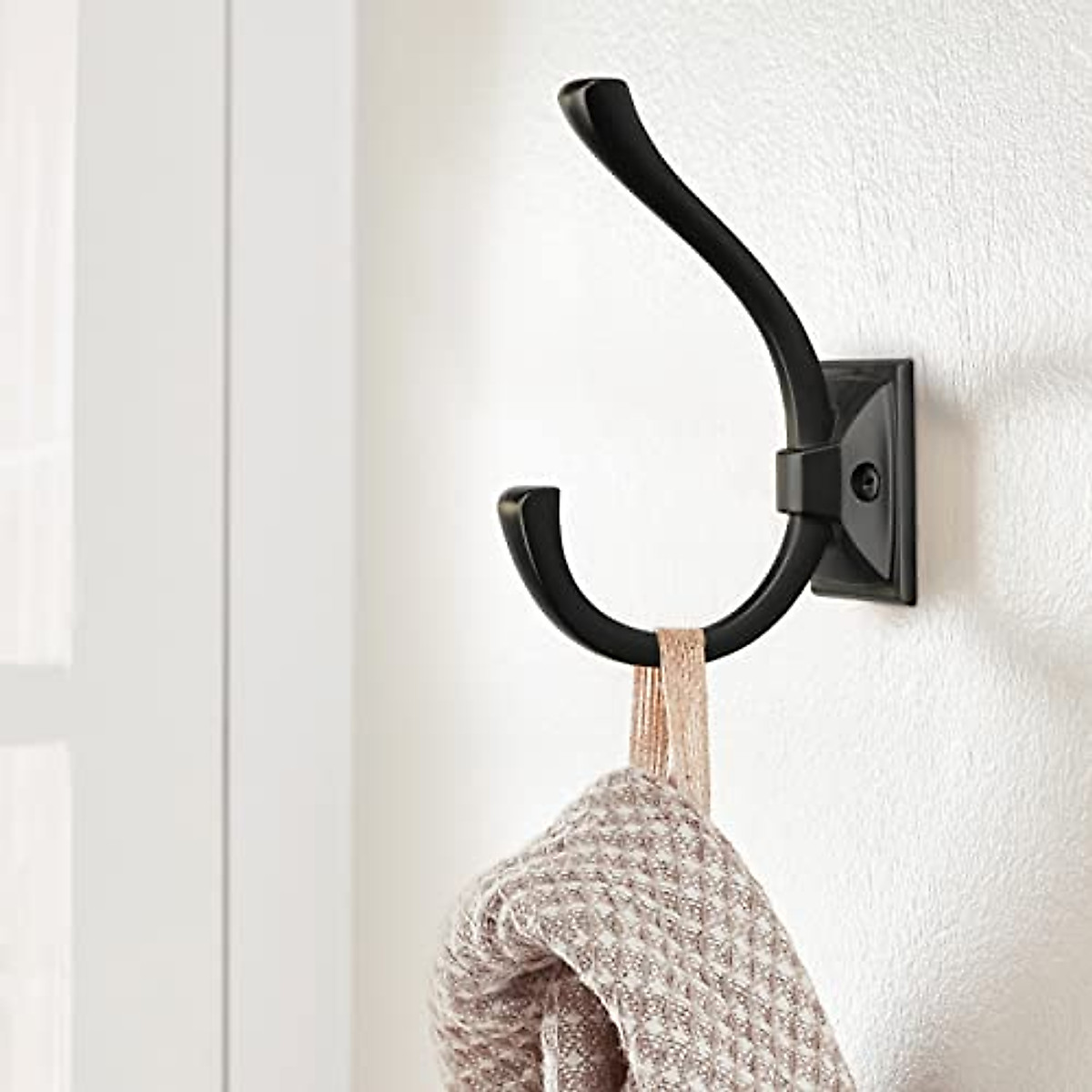 TUNNY 5 Pack Antique Design Wall Hanging Coat Hooks - Matte Black Coat Hooks Towel Hook for Entry Shoe Cabinet, Wardrobe Bathroom Bedroom Furniture Hardware