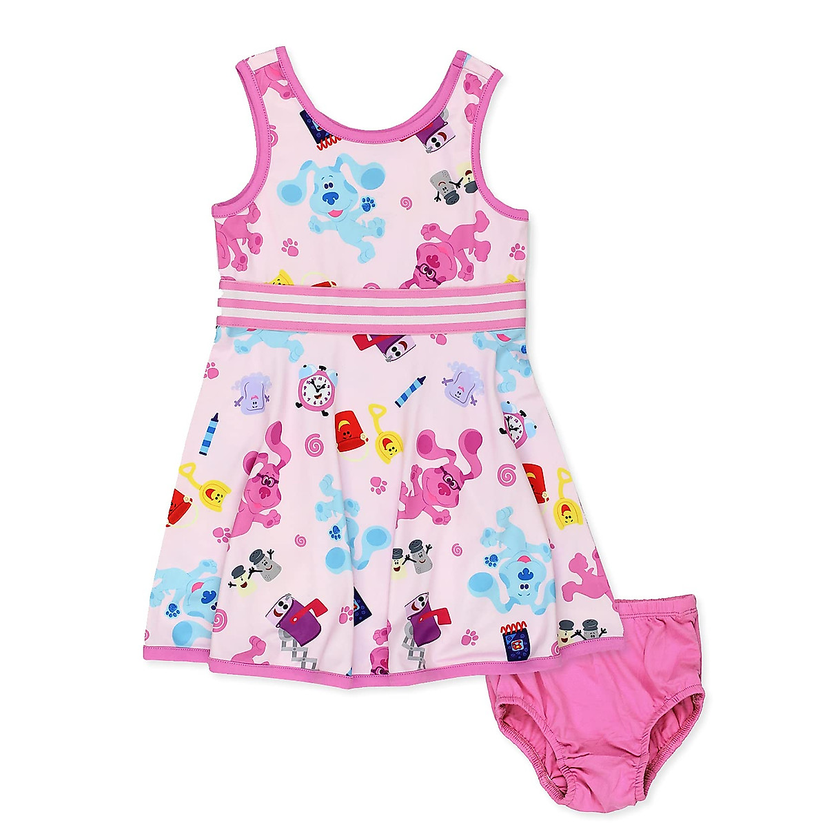 Blue's Clues & You Baby Toddler Girls Fit and Flare Ultra Soft Dress (24 Months, Baby Pink)