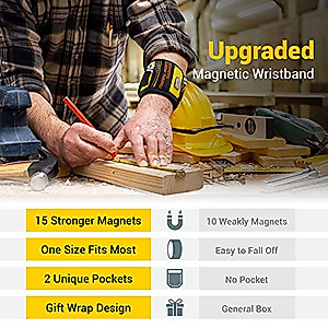Magnetic Wristband Christmas Stocking Stuffers - Cool Gadgets Birthday Gifts Ideas for Men Women Dad Husband Him Boyfriend Teenagers, Cool Stuff Magnet Wrist Tools Belt Holder for Holding Screws Drill