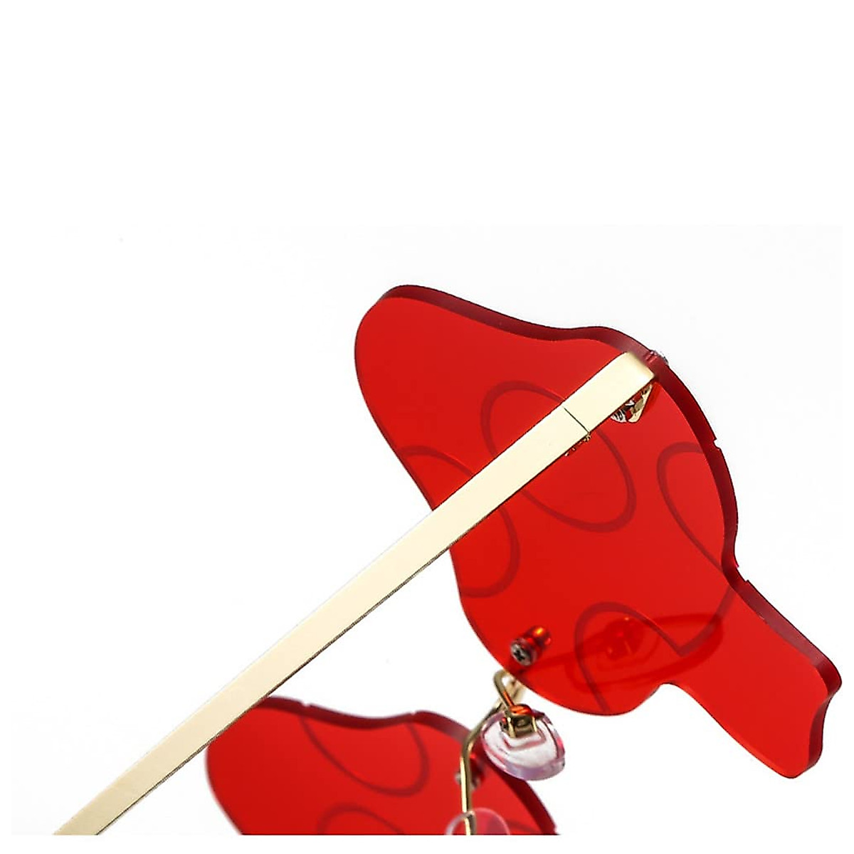 ENTHYI Mushroom Shape Sunglasses for Women Irregular Rimless Eyewear Retro rave Party halloween Sun Glasses