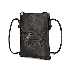 MKF Collection Crossbody Bags for Women Handbag, PU Leather Crossover, Small Shoulder Side Messenger Purse Navy