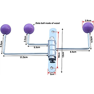 ImyHok Decorative Wall Hook Swivel Metal Coat Rack with Wood Decor Balls Cute Foldable Storage Hooks for Hanging Towel Girls Hair Ring Kids Hats Bags in Bathroom Bedroom, Wall Mounted,Purple