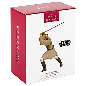 Hallmark Keepsake Plastic Christmas Ornament 2022, Star Wars: Attack of The Clones 20th Anniversary Mace Windu