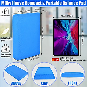 Balance Board Foam Pad, Yoga Mat Small, Size 12.2X9.4X2.4inch Rocker Board Physical Therapy Pads, Non Slip Knee Cushioned Boards Mat for Dancer Balancing Exercises, Women Kid Fitness Training Yoga Mat