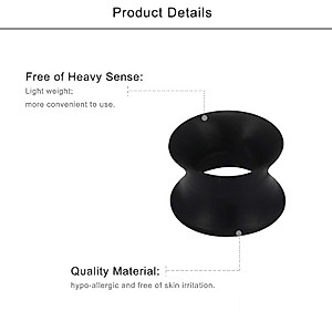 Lcolyoli 9 Pairs Ultra Thin Silicone Tunnels Ear Gauges Silicone Ear Skin Flexible Flesh Tunnel Expander Stretcher Gauge Earlets Plug Gauges Kit for Women Men 16mm 5/8 inch Black White Rubber