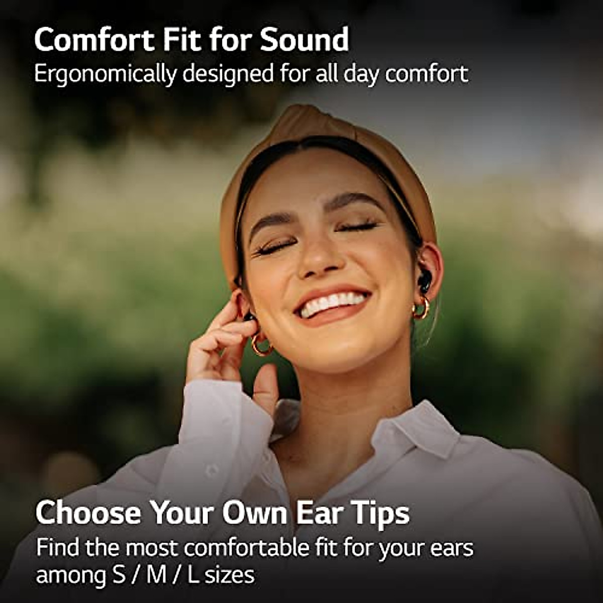 LG TONE Free True Wireless Bluetooth FP9 - Active Noise Cancelling Earbuds with UVnano Charging Case, Black