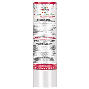 Multicolor Confetti Popper - 8" - Vibrant Multicolor Foil Party Poppers - Exciting & Unique Twist for Instant Celebration Moments, Pack of 1