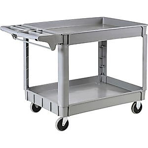 Ironton 500-Lb. Capacity 2 Tray Utility Cart, Maintenance-Free Structural Foam Construction Cargo Pushcart, Scratch Resistant, Easy to Clean Service Cart, 46 3/5in.W x 25 2/5in.D x 32 7/10in.H