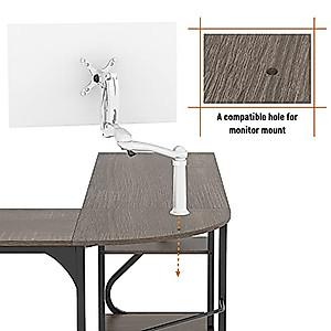 Weehom Reversible L Shaped Desk with Shelves Large Corner Computer Gaming Desks for Home Office Writing Workstation Wooden Table